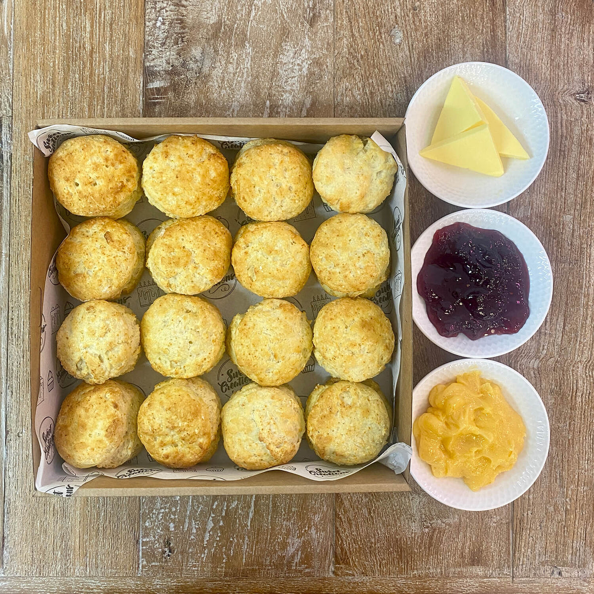 Scone and Topping Box from Sweet Creations in Marlborough, NZ